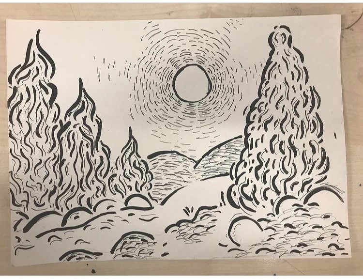 Y8 Art – Vincent Van Gogh – Mark Making – Bournville School